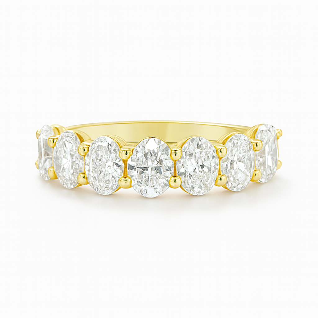 1.43ct 7-Stone Diamond Eternity Ring | F SI1 | 18K White Gold